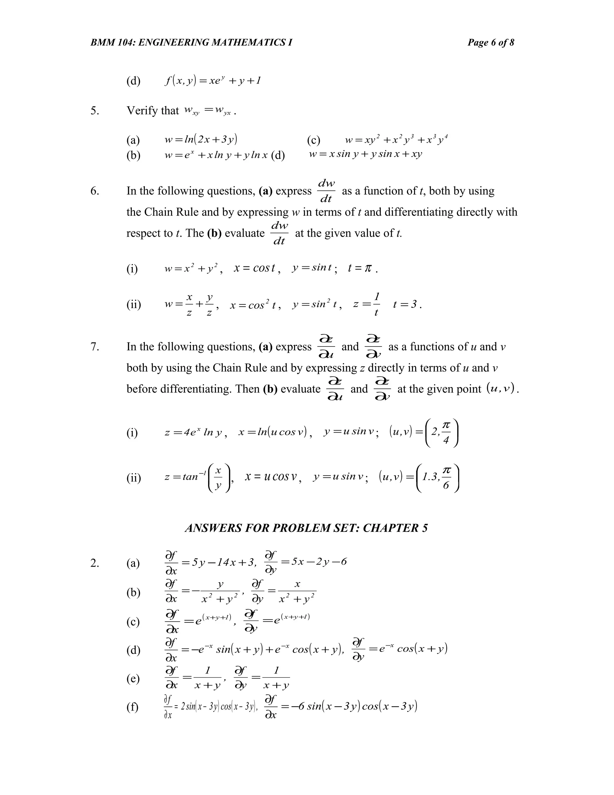 Chapter 5(partial differentiation) | DOC