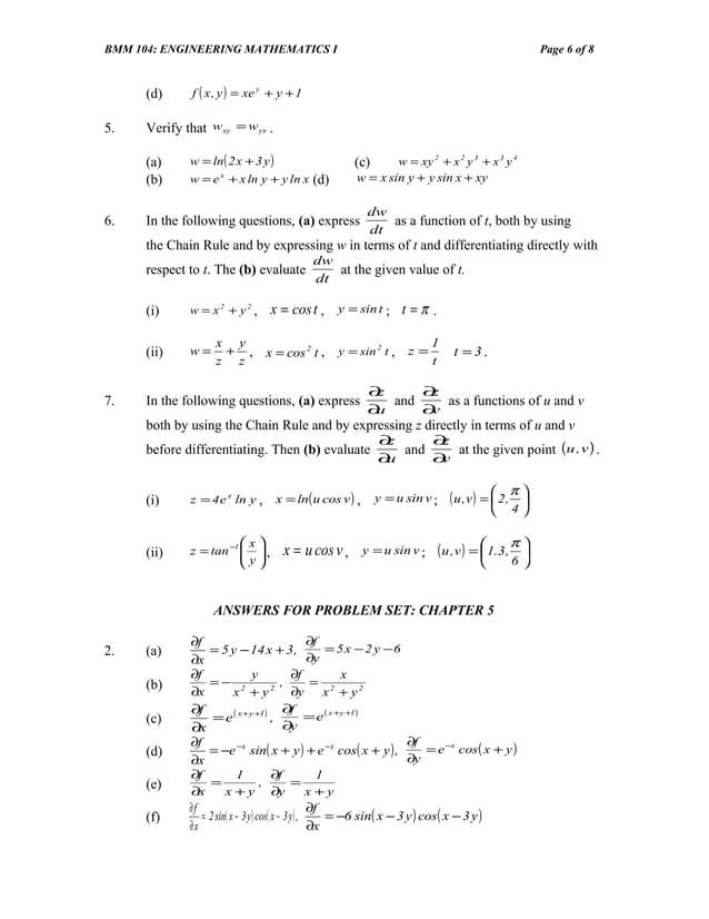 Chapter 5(partial differentiation) | DOC