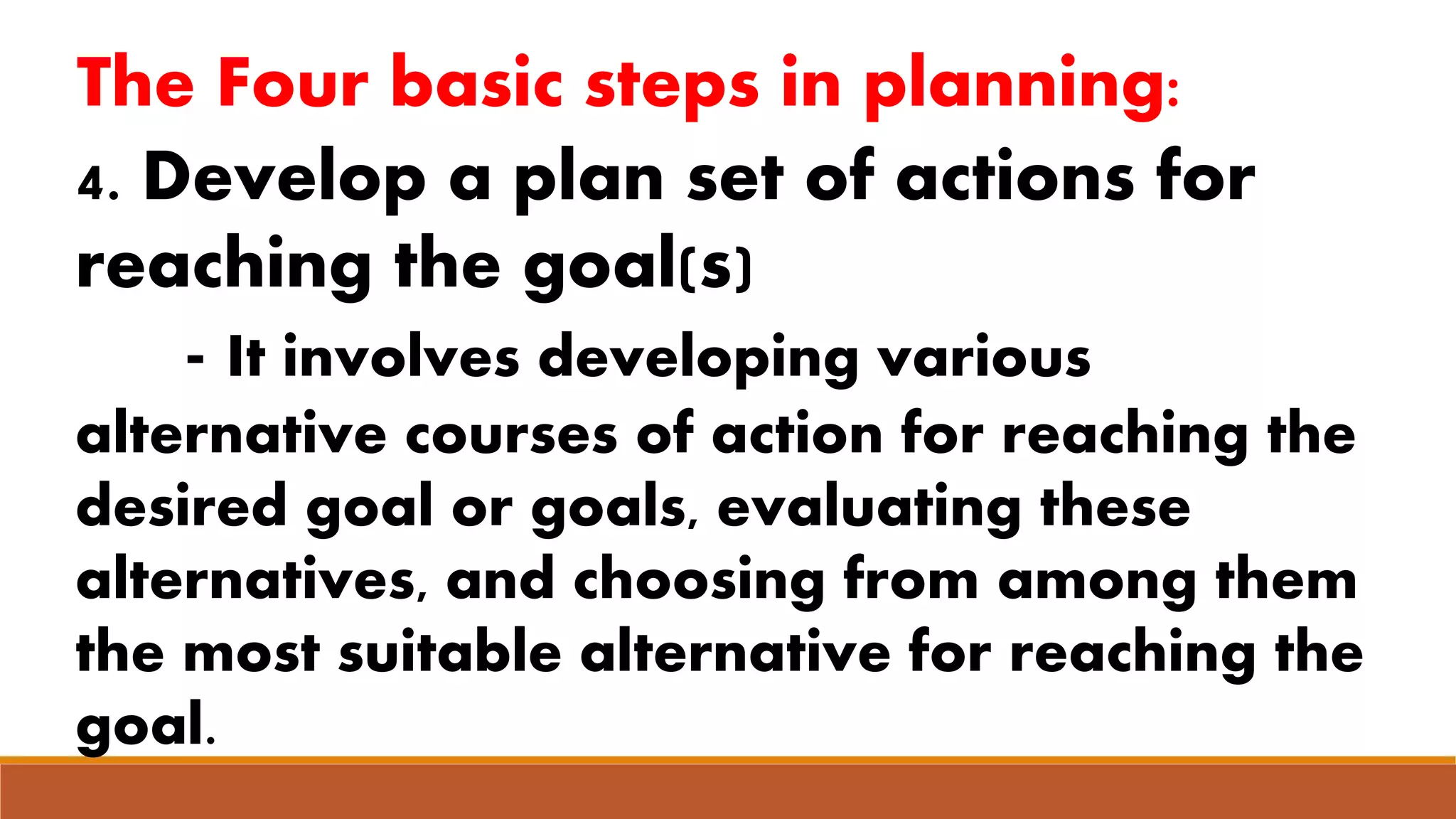 Chapter 5 planning and decision making report | PPTX