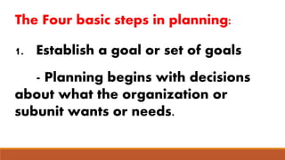 Chapter 5 planning and decision making report | PPTX
