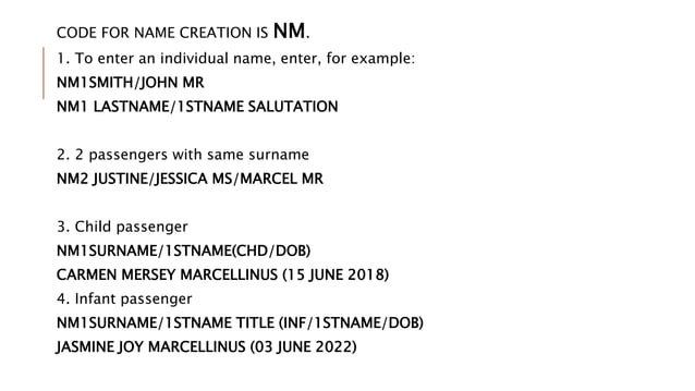 Chapter 5 PNR- Name Creation.pptx | Air Travel | Travel Type