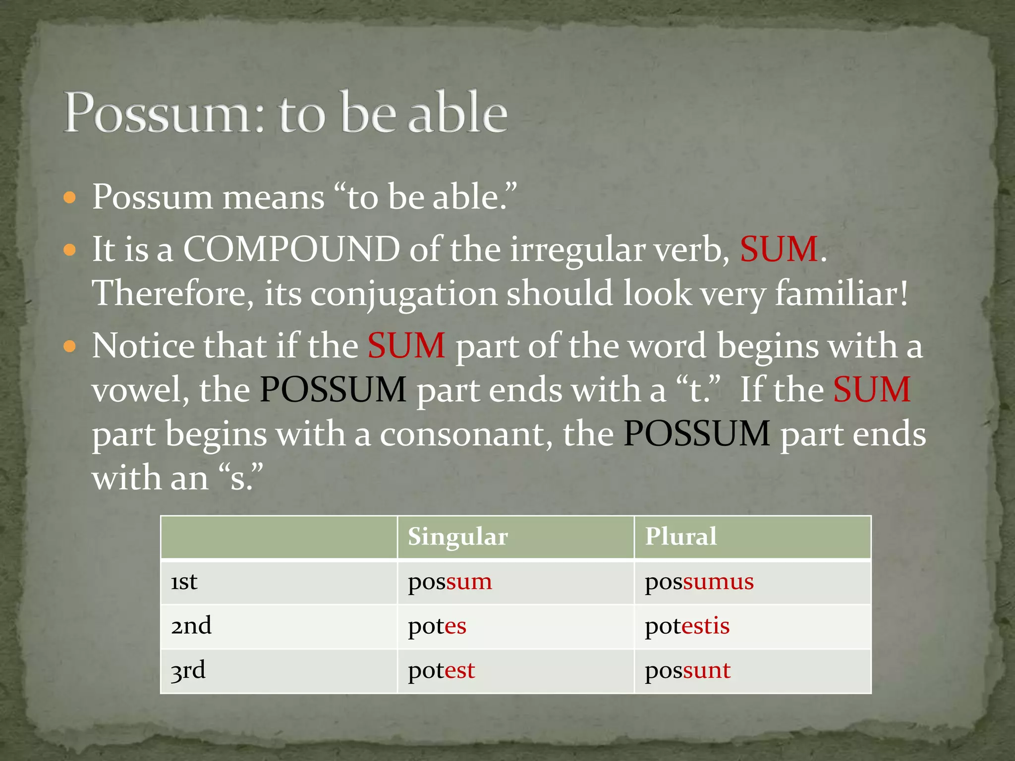 Chapter 5 Possum | PPT