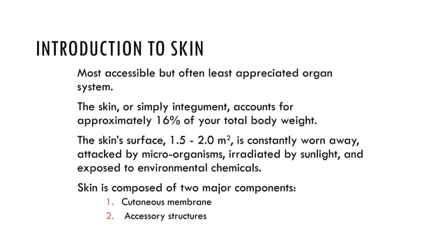 BIO 168 Anatomy & Physiology Integumentary System | PPT