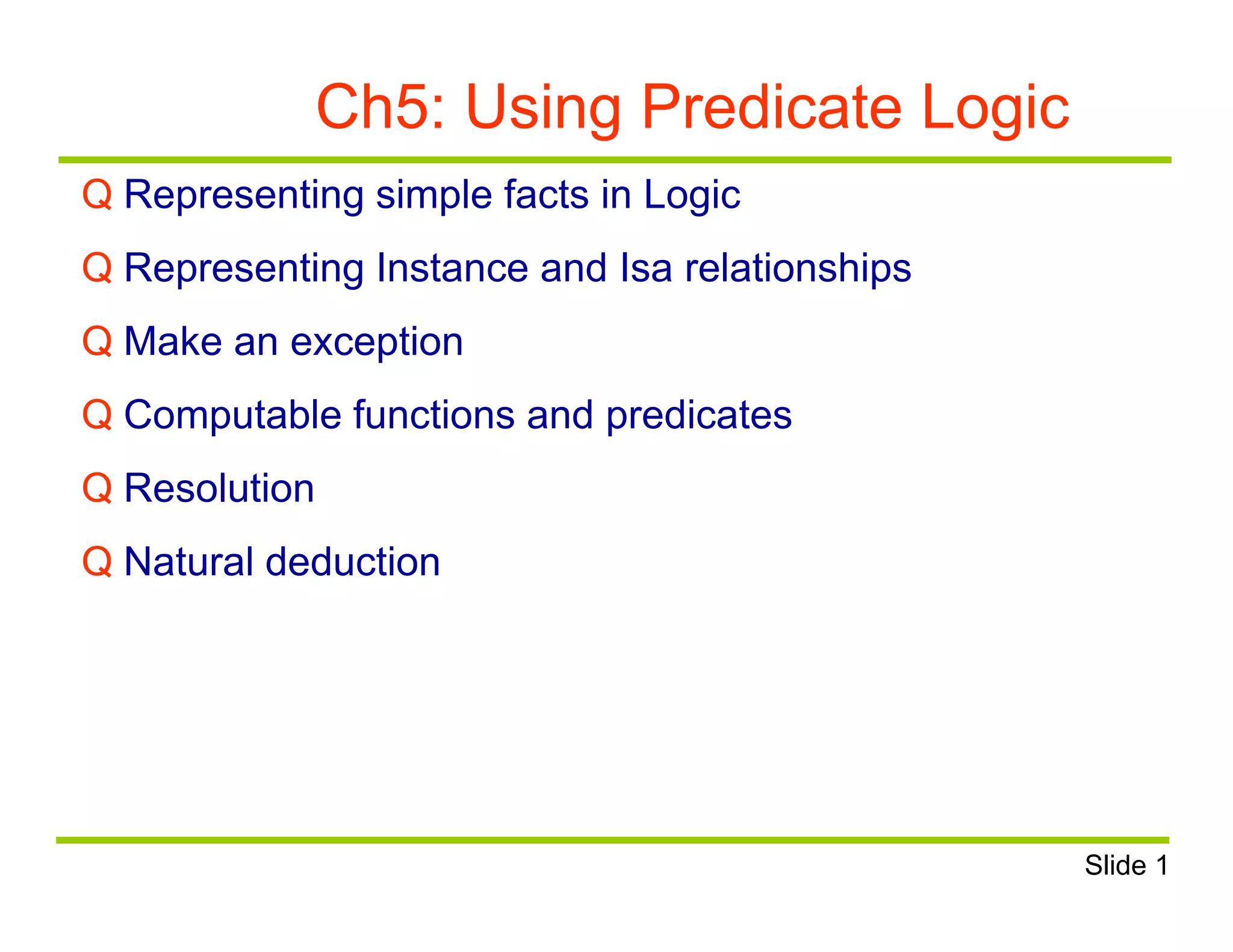 Predicate logic | PPTX
