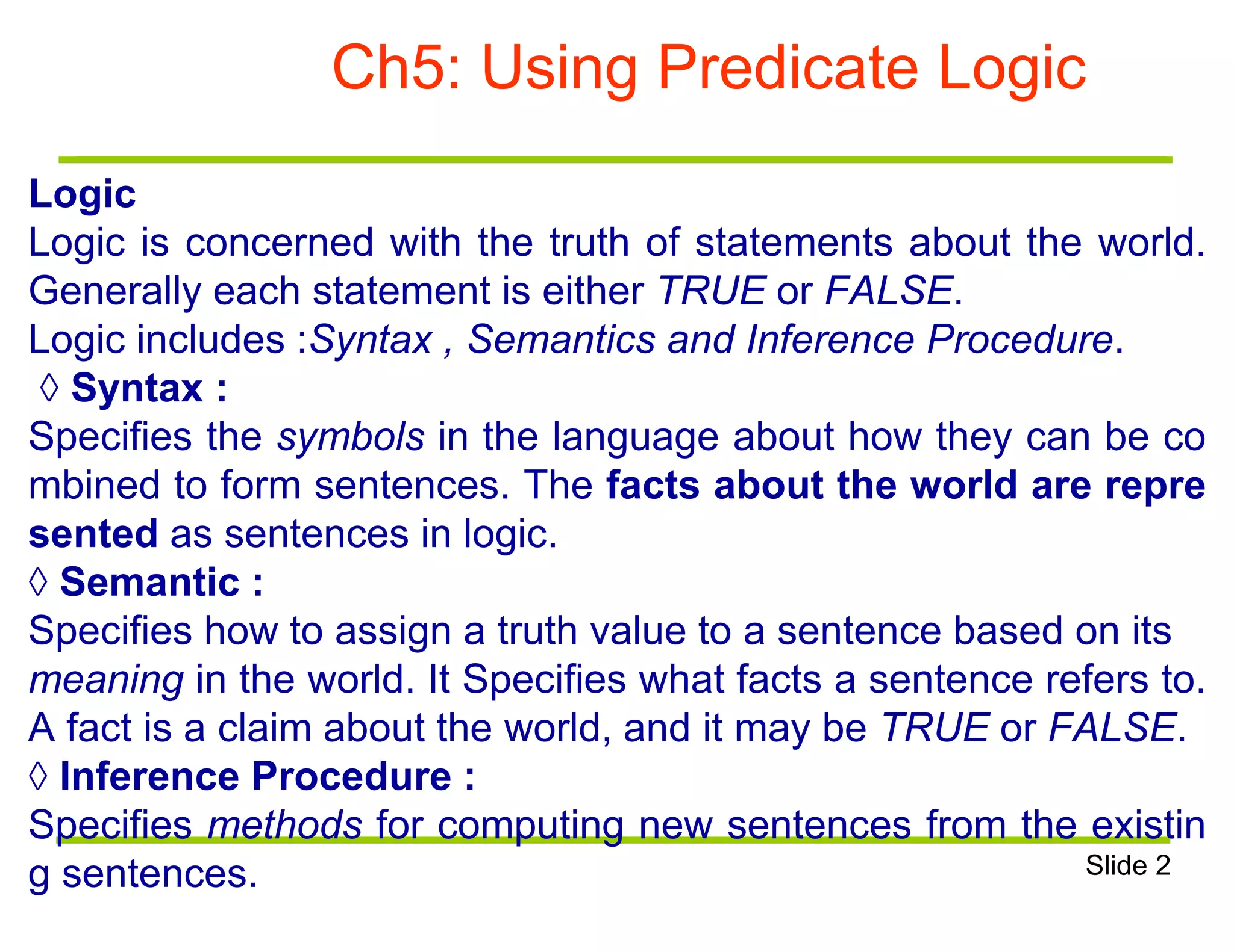 Predicate logic | PPTX