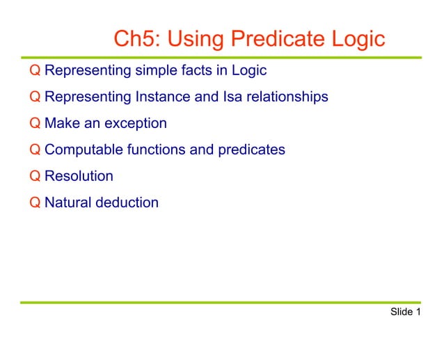 Predicate logic | PPT