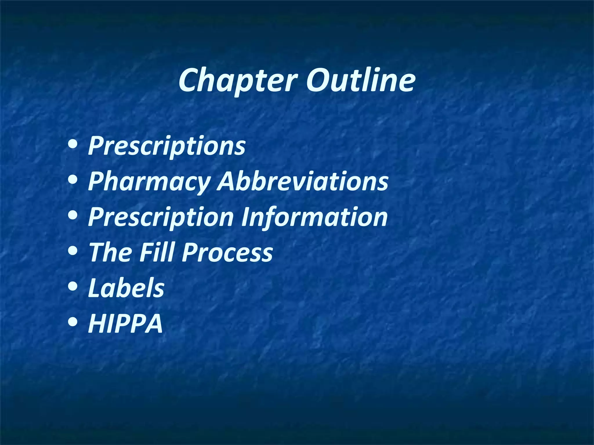 Chapter 5 prescriptions | PPT