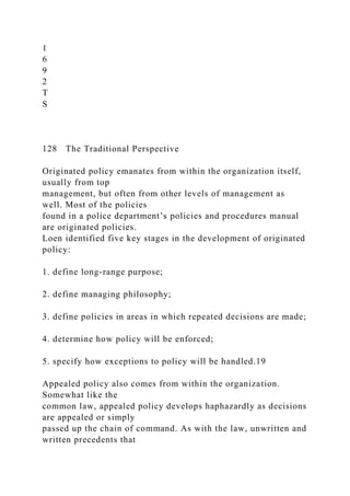 CHAPTER 5 Principles and Policies in the Police Organizatio.docx