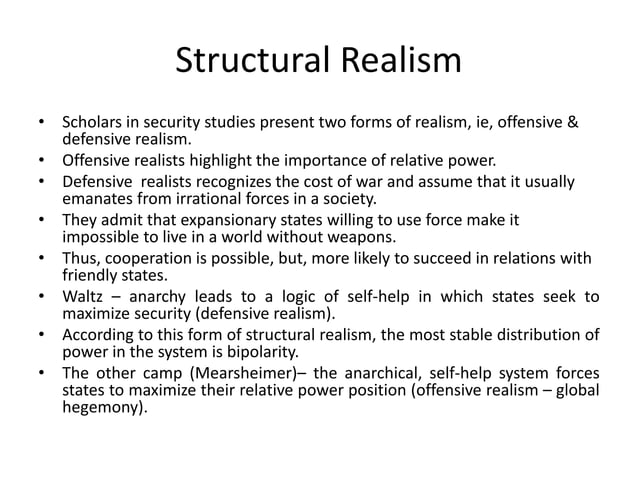 Realism (Part 2) | PPTX | Political Issues & policy | Politics