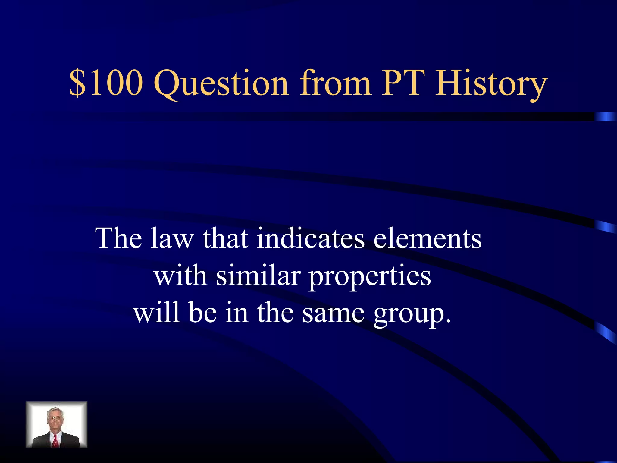 Chapter 5 review jeopardy reg modern chem | PPT