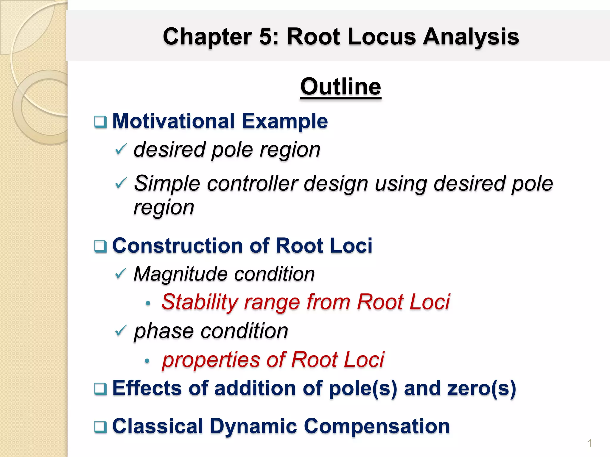 Chapter 5 Root Locus Analysis Pptx Physics Science