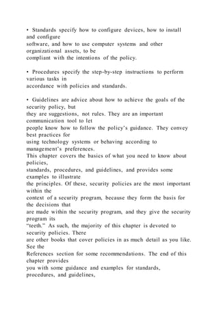 CHAPTER 5 Security Policies, Standards, Procedures, a | DOCX