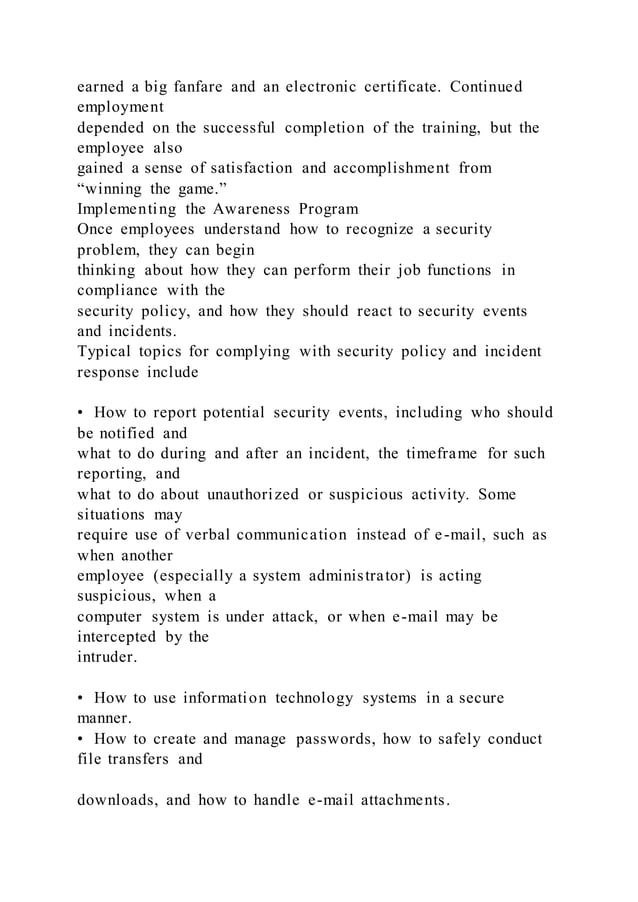 CHAPTER 5 Security Policies, Standards, Procedures, a | DOCX