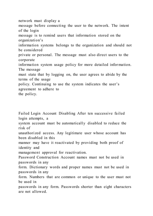 CHAPTER 5 Security Policies, Standards, Procedures, a | DOCX