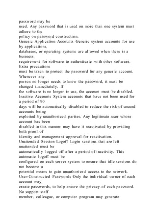 CHAPTER 5 Security Policies, Standards, Procedures, a | DOCX