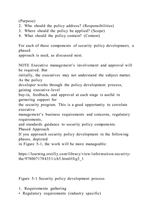 CHAPTER 5 Security Policies, Standards, Procedures, a | DOCX