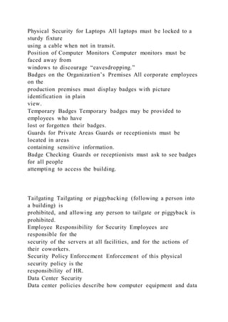 CHAPTER 5 Security Policies, Standards, Procedures, a | DOCX