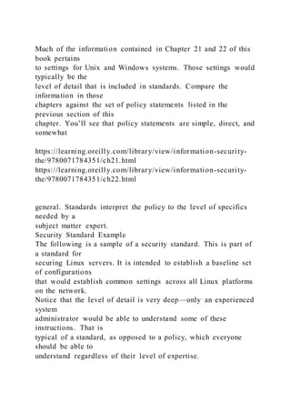 CHAPTER 5 Security Policies, Standards, Procedures, a | DOCX