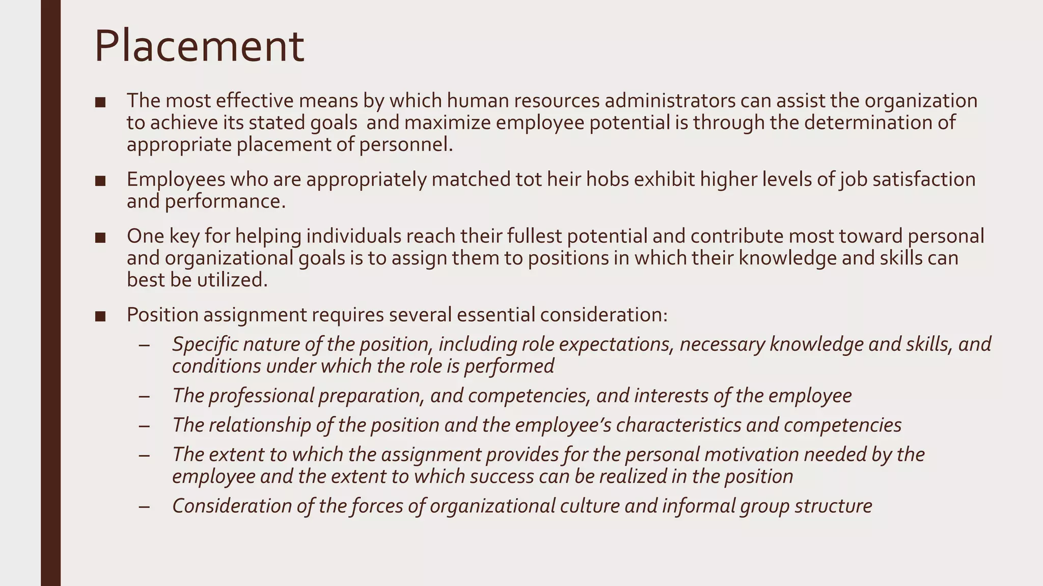 Chapter 5 Selection and Placement | PPTX
