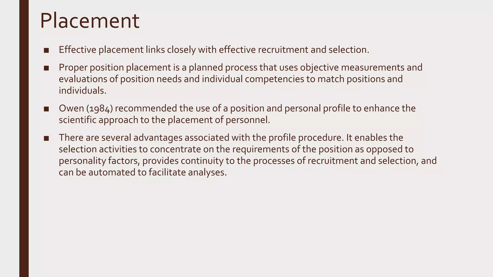 Chapter 5 Selection and Placement | PPTX