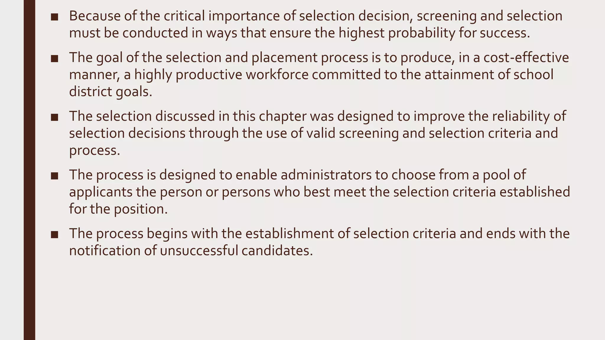 Chapter 5 Selection and Placement | PPTX