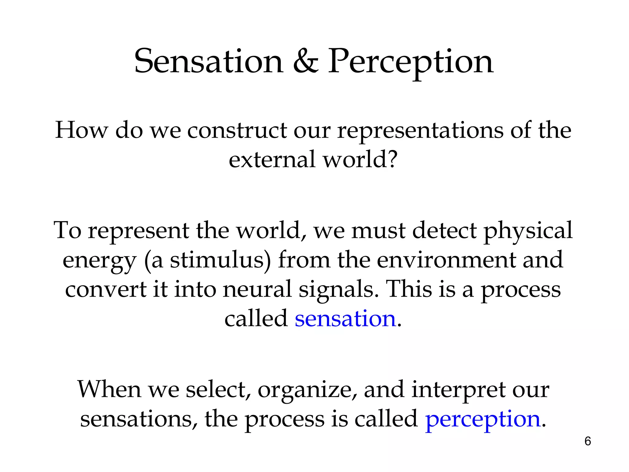 Chapter 5 (sensation) | PPT