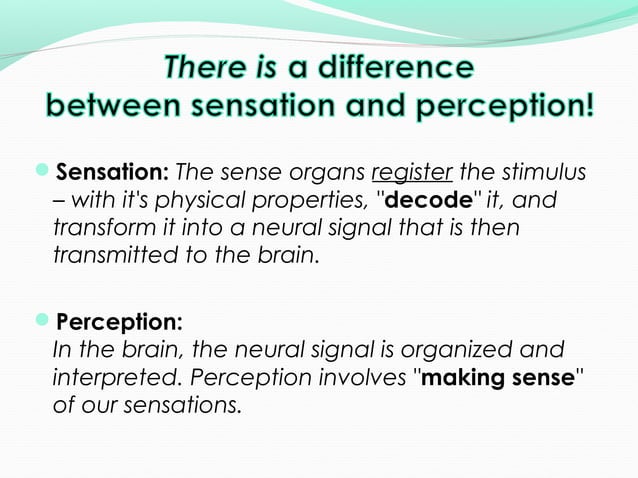 Chapter 5 sensation and perception 1 | PPT
