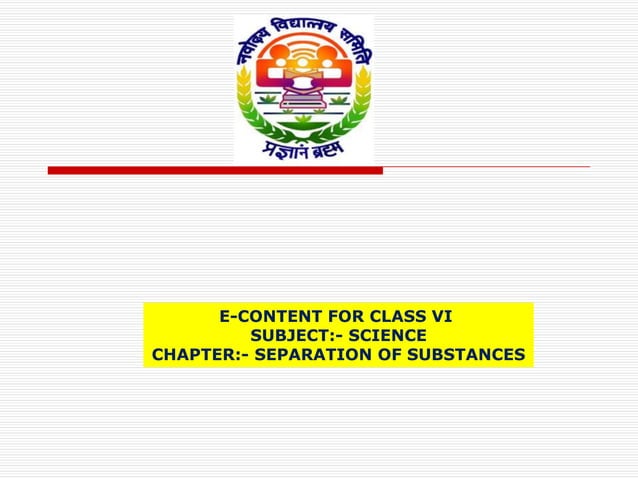 science Chapter 5 separation of substances | PPT