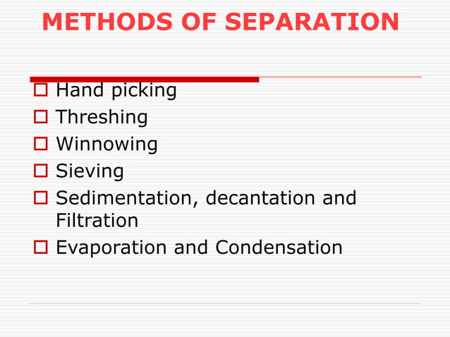 science Chapter 5 separation of substances | PPT