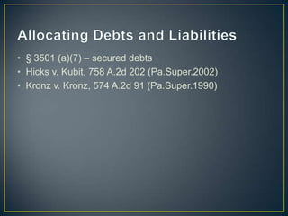 2010 Slicing the Pie: Equitable Distribution in Pennsylvania | PPTX