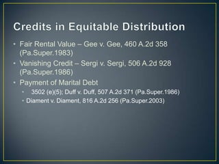 2010 Slicing the Pie: Equitable Distribution in Pennsylvania | PPTX