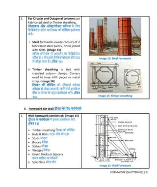 'DRISHTI' Chapter 5: Formwork (Shuttering) (फॉर्मवर्क (शटरिंग)) | PDF