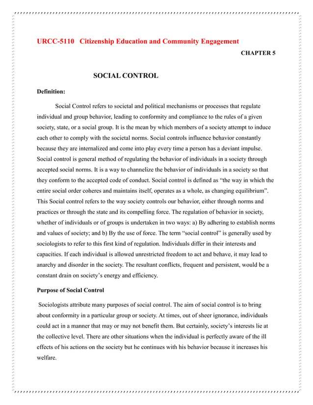 Social Control , Chapter 5 (Citizenship).docx