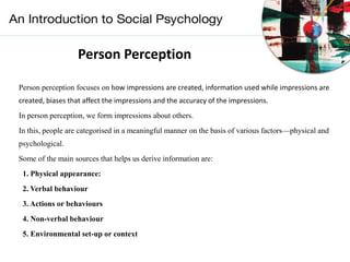 Chapter 5 Social Perception | PPTX