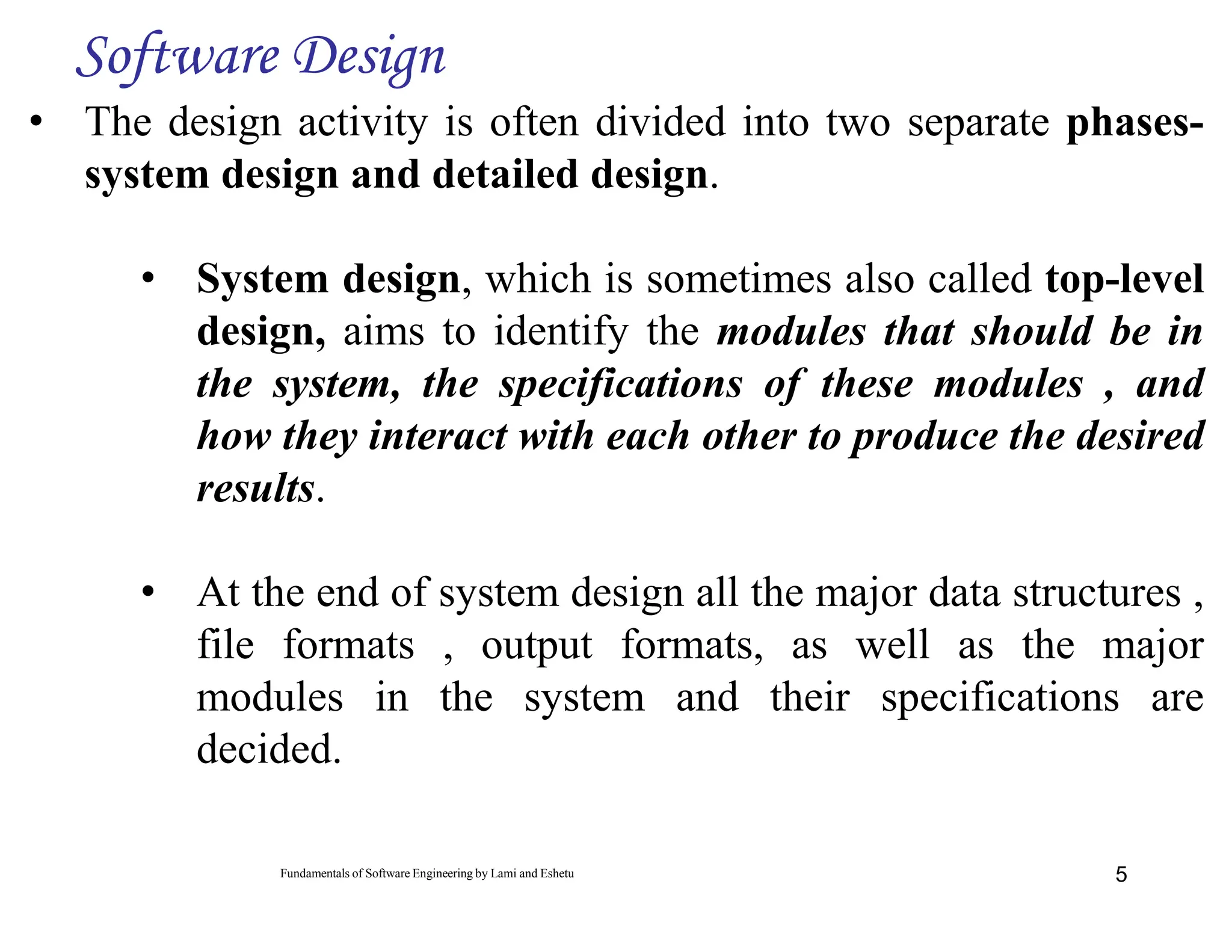 Chapter 5 Software Design Of Software Engineeringpptx 