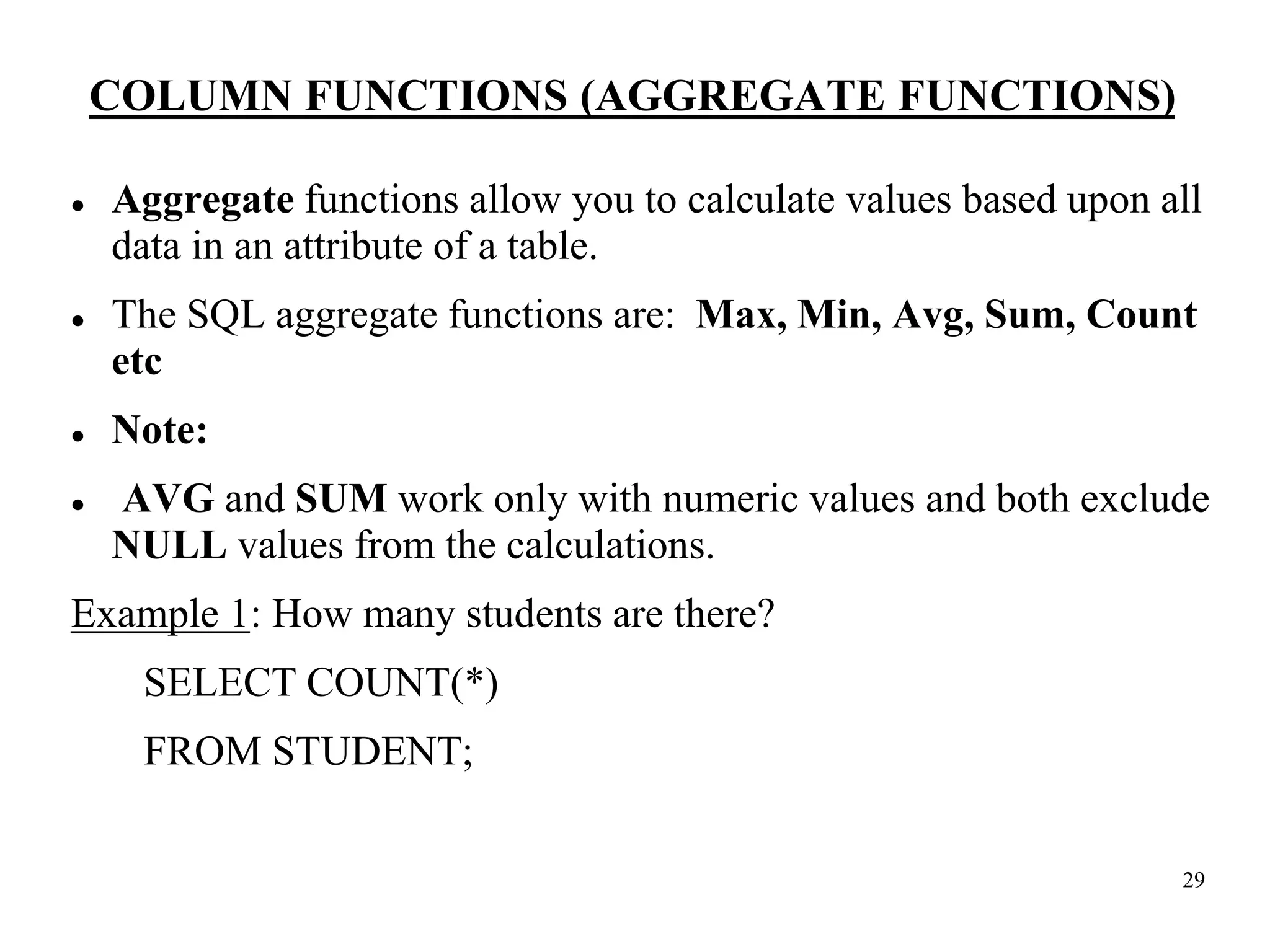 Structure Query Language Database Course Ppt 2368