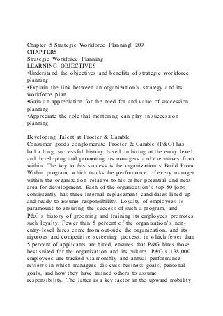 Chapter 5 Strategic Workforce Planning 209CHAPTER5Strategic W | DOCX