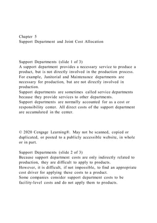 Chapter 5Support Department and Joint Cost AllocationS | DOCX