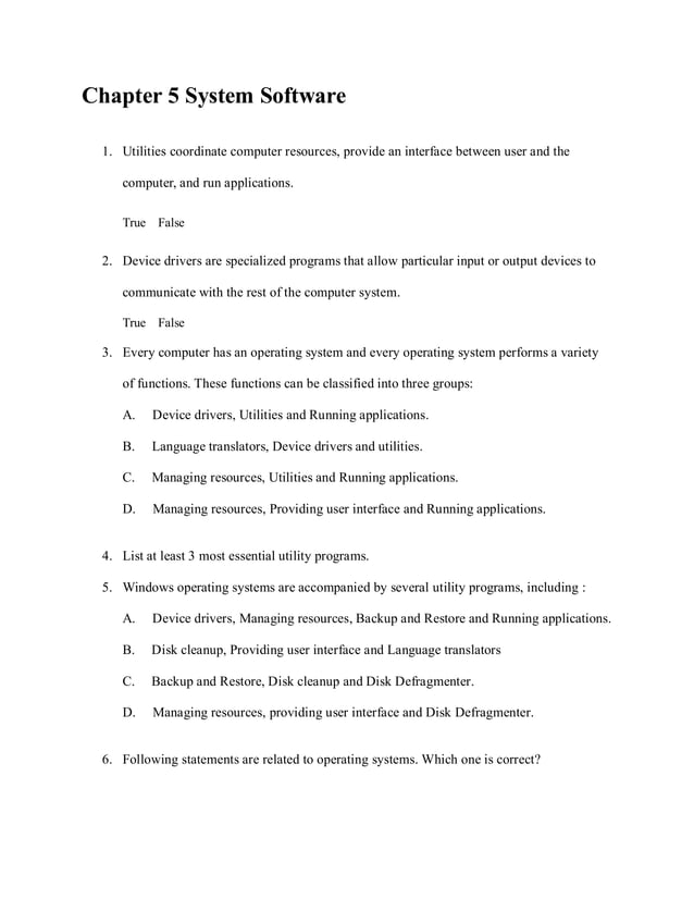 Chapter 5 system software | PDF