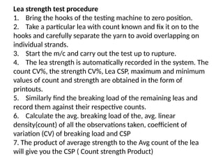 Chapter 5 Tensile Strength Testing of textiles | PPT