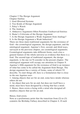 Chapter 5 The Design ArgumentChapter Outline1. Goal-Directed S.docx ...