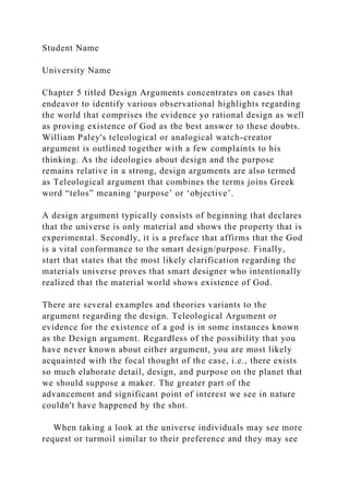 Chapter 5 The Design ArgumentChapter Outline1. Goal-Directed S.docx ...