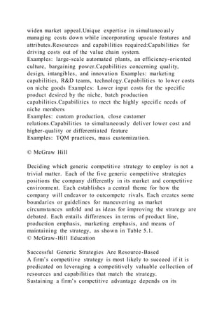 chapter 5 The Five Generic Competitive StrategiesPART 1 Concep | DOCX