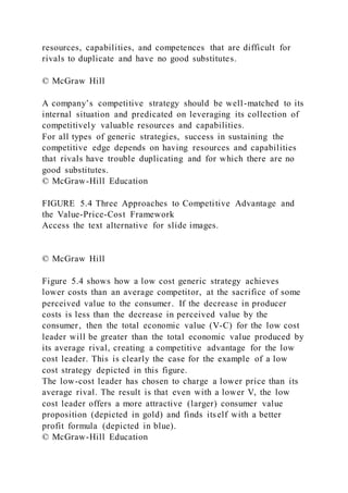 chapter 5 The Five Generic Competitive StrategiesPART 1 Concep | DOCX