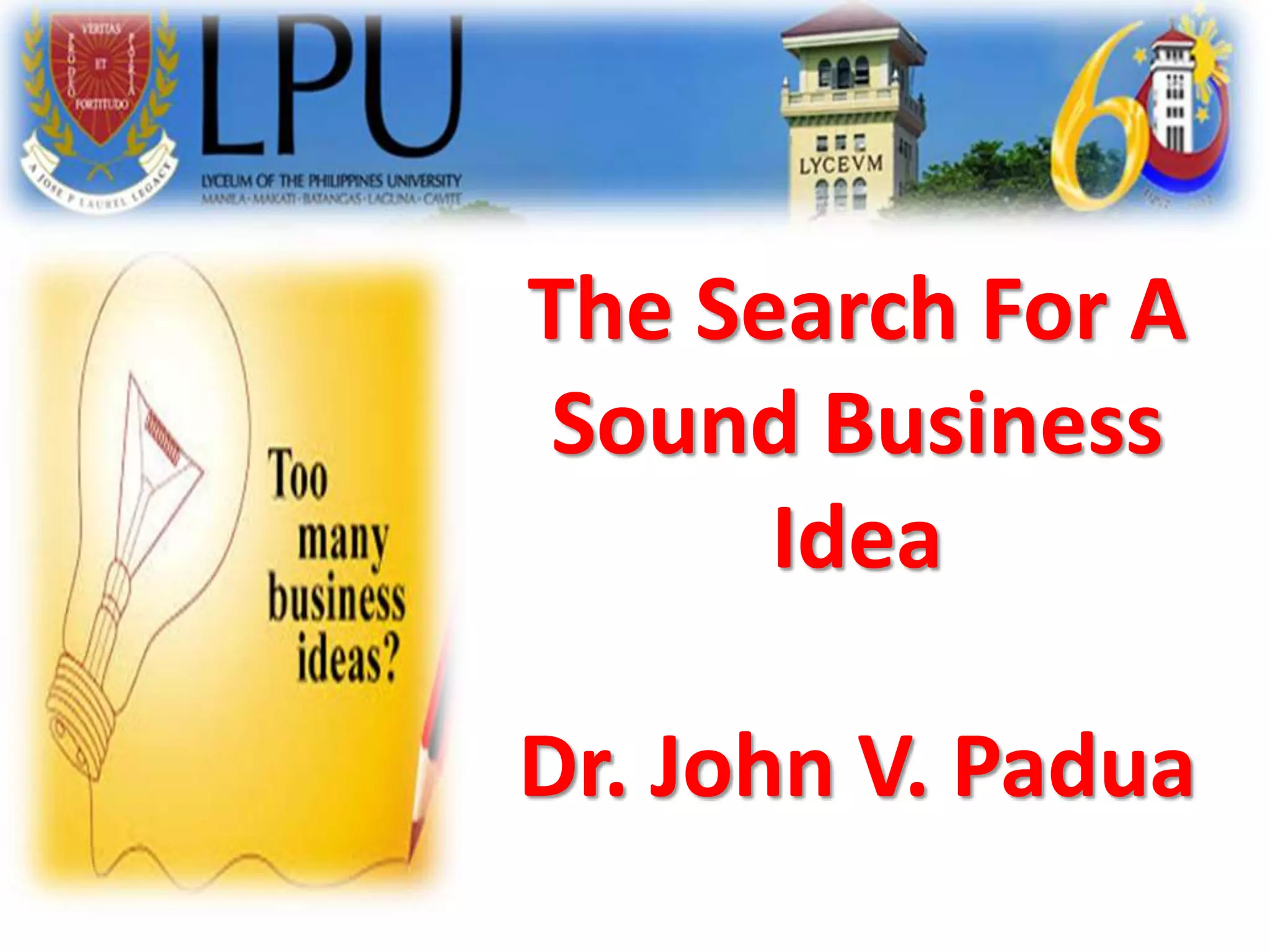 Chapter 5 The Search For A Sound Business Idea | PPTX