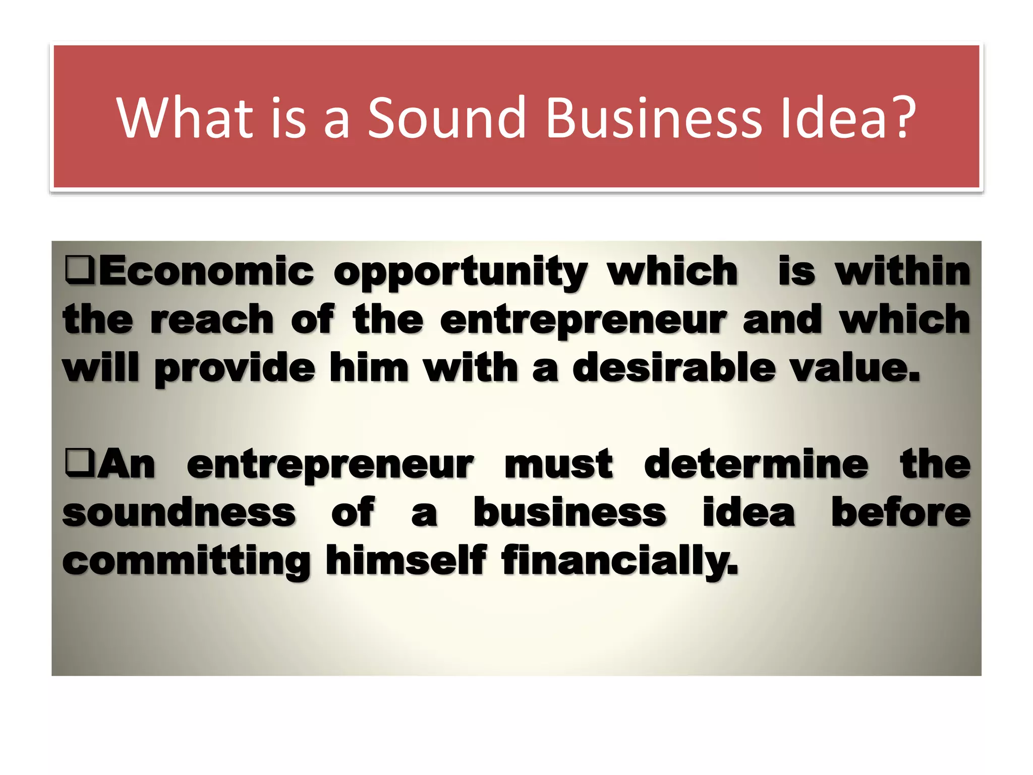 Chapter 5 The Search For A Sound Business Idea | PPTX