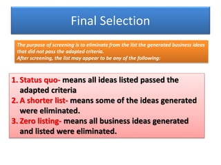 Chapter 5 The Search For A Sound Business Idea | PPTX