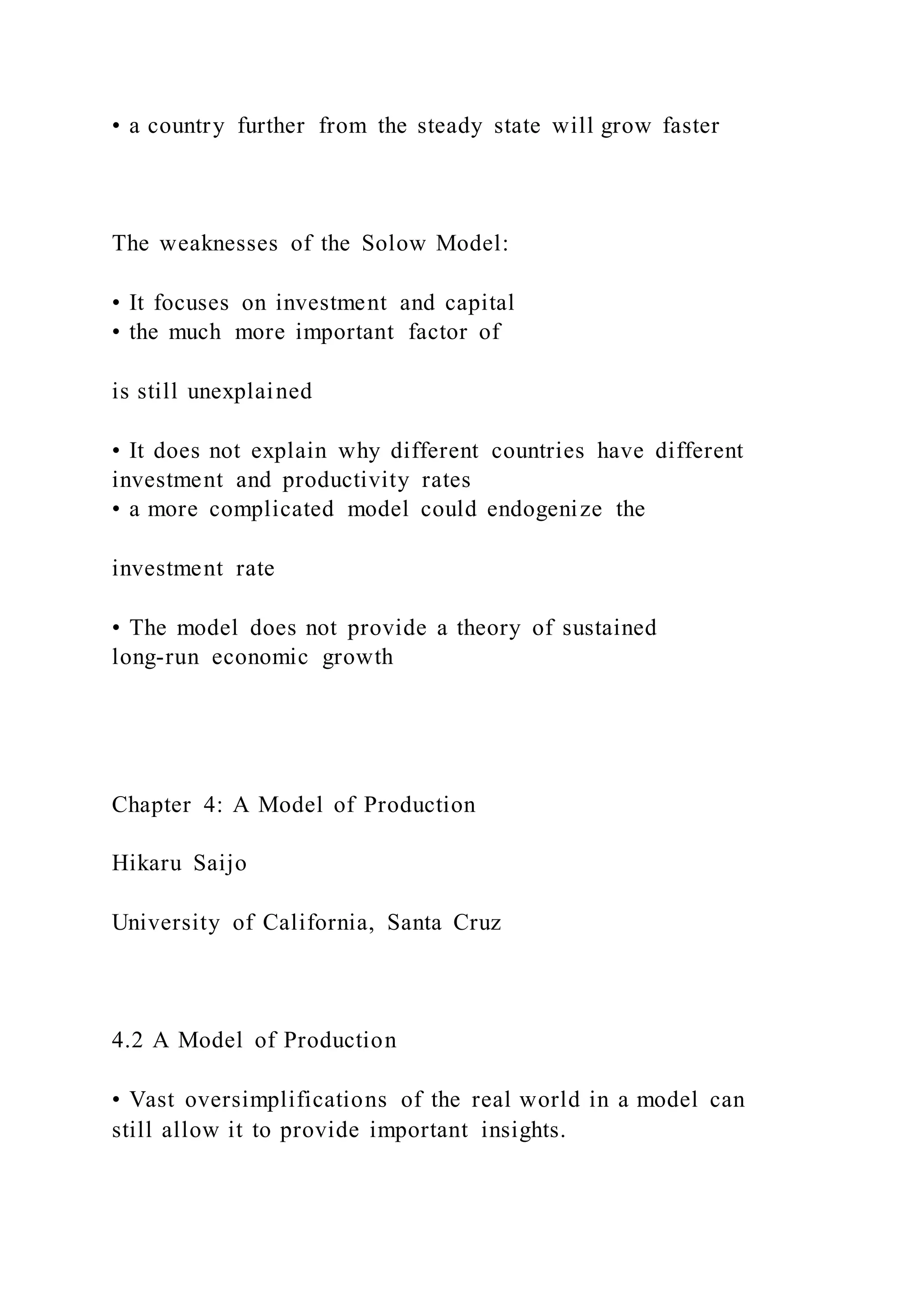 Chapter 5 The Solow Growth ModelHikaru SaijoUniversit | DOCX