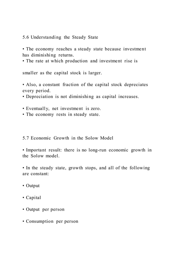 Chapter 5 The Solow Growth ModelHikaru SaijoUniversit | DOCX