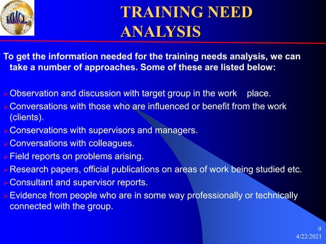 Chapter 5 Training Need Analysis | PPT